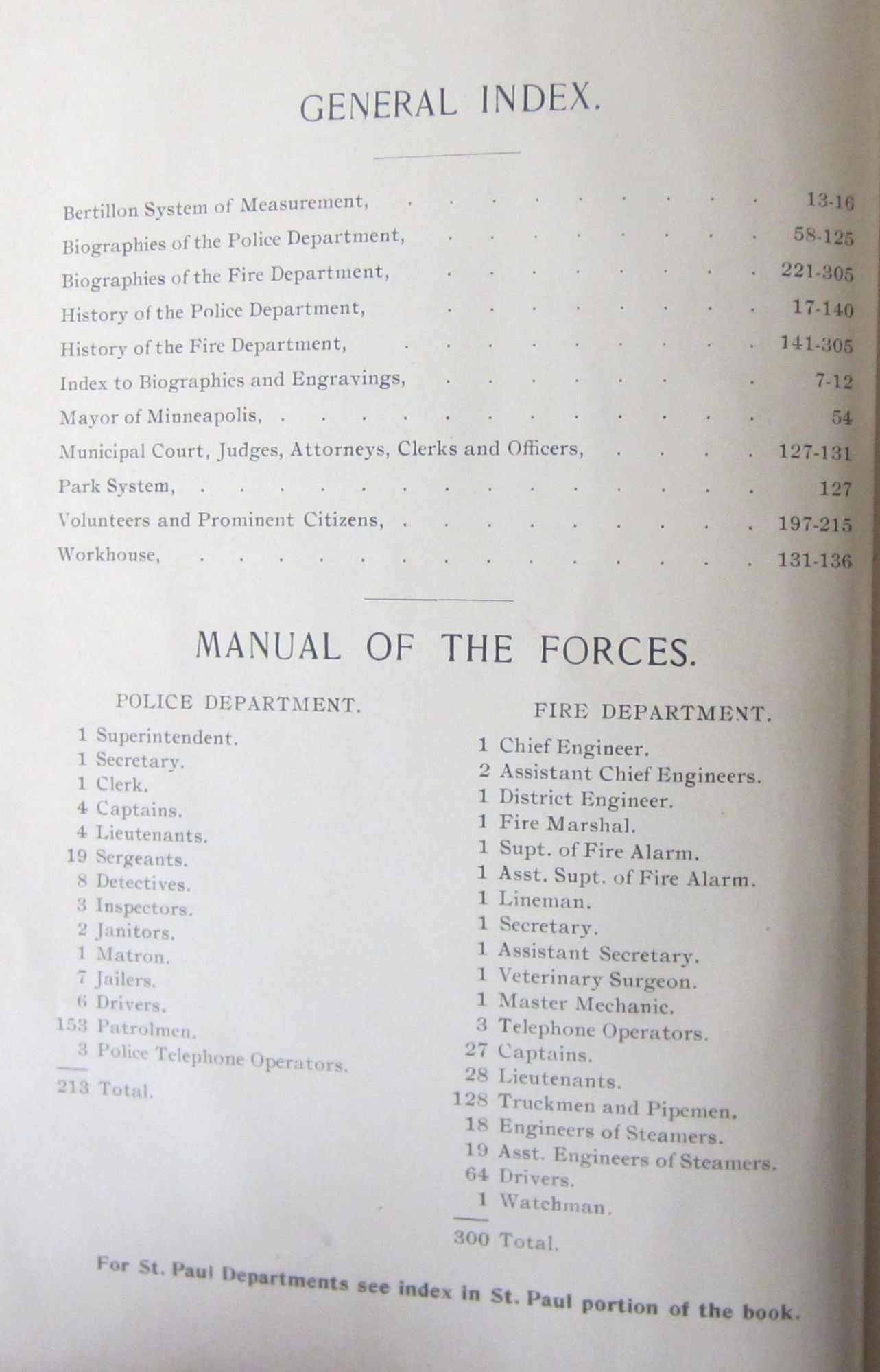 History of the Police and Fire Departments of the Twin Cities; Their ...